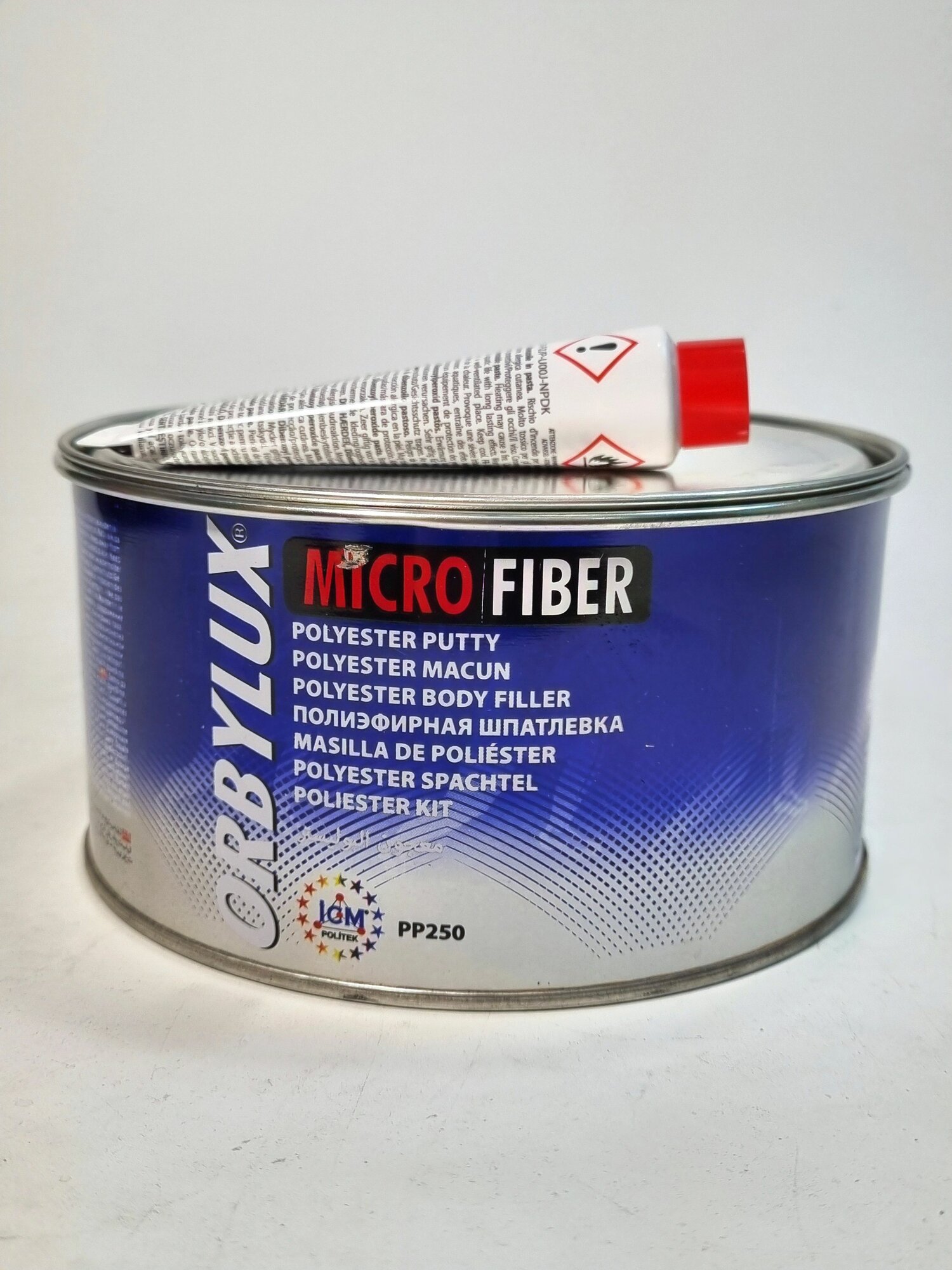 Шпатлевка микростекловолокно 1600 гр с отвердителем, ORBYLUX, шпатлевка автомобильная РР250