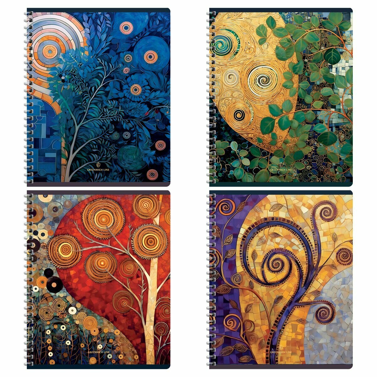 Тетрадь 48л, А5, клетка на гребне Greenwich Line Branch, матовая ламинация, тиснение фольгой 70г/м2, NS5c48-58424/368863