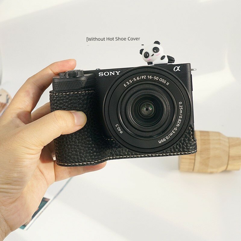 Премиум-чехол для Sony ZV-E10 II с рисунком Hermès, одиночная подставка, включает защитное стекло, черный