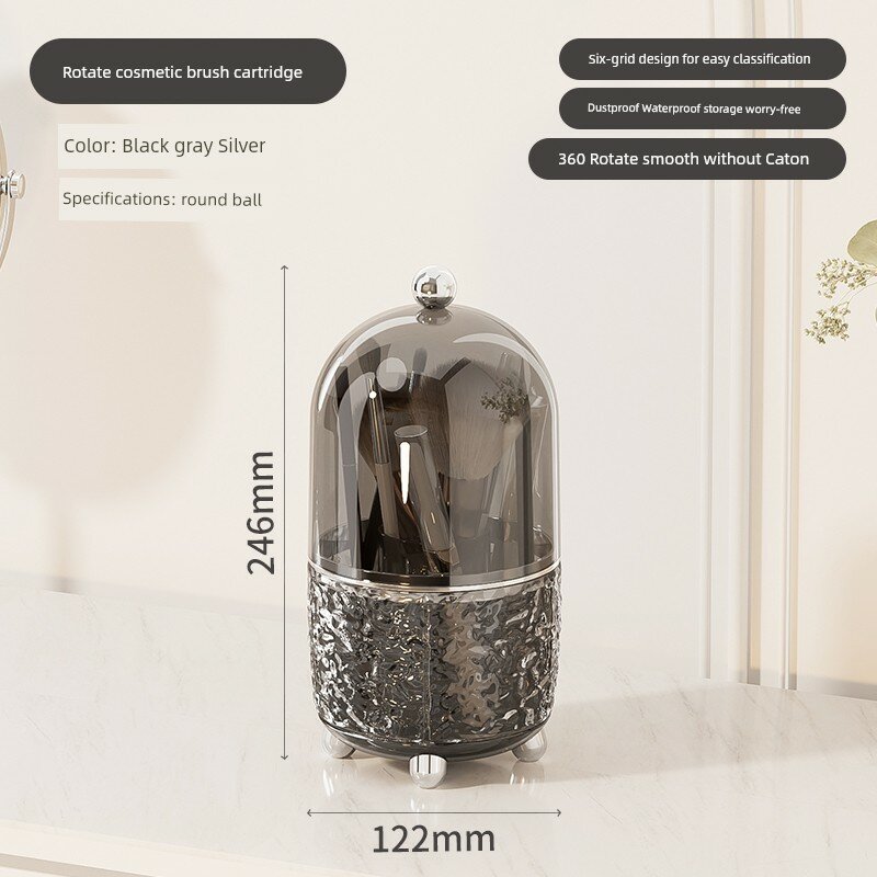 Тубус для хранения кистей для макияжа, вращающийся, пылезащитный, с крышкой, органайзер для косметики, помады, теней
