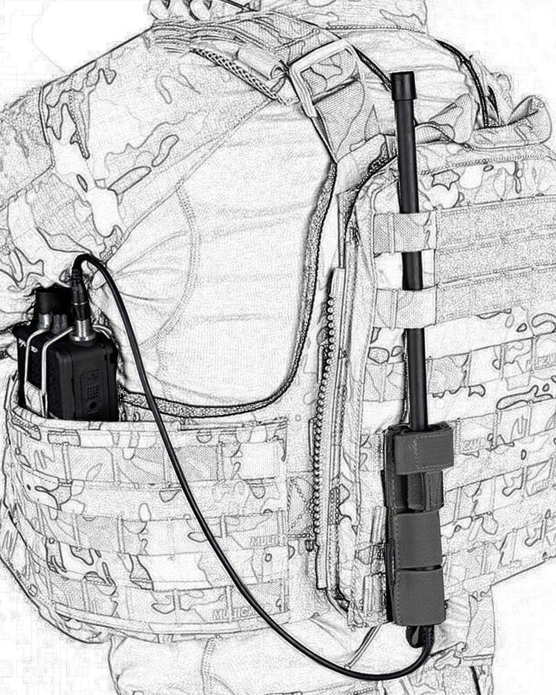 Универсальный ремешок-фиксатор антенны для тактической радиостанции и оборудования MOLLE