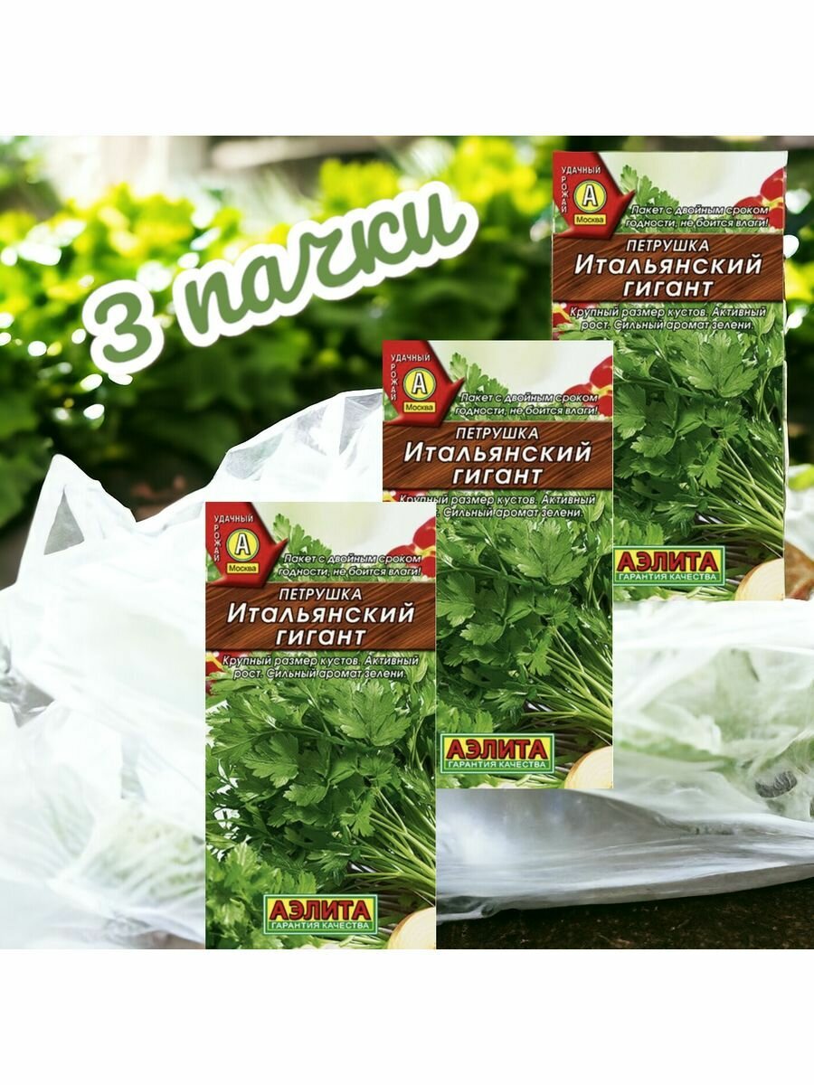 Петрушка Итальянский Гигант цв. п 2г (комплект из 3 пачек) Аэлита