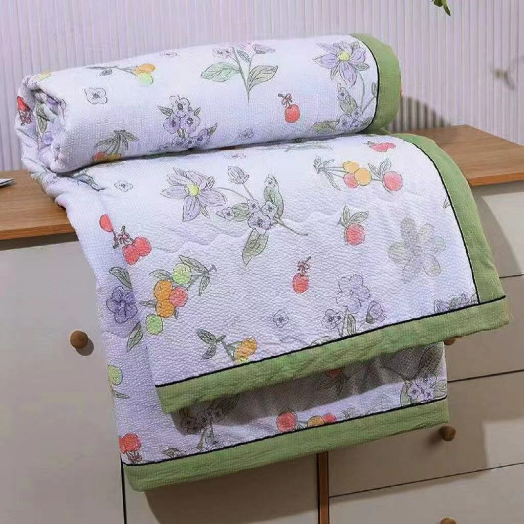 Фиолетовая гибискус пузырьковая хлопковая летняя одеяло, 150x200см, стирка в машинке, дышащая и гипоаллергенная
