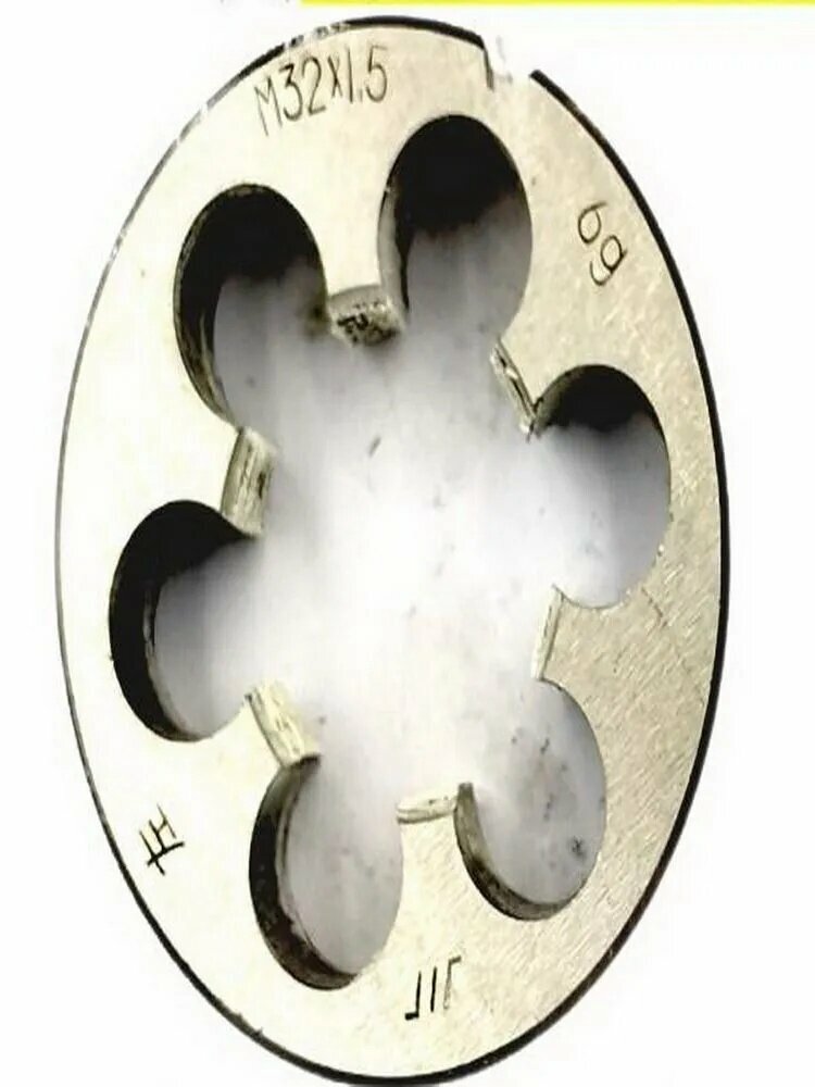 Плашка ручная, М32х1,5, с левой резьбой, 9ХС Сталь инструментальная, 1 штука, FUDO