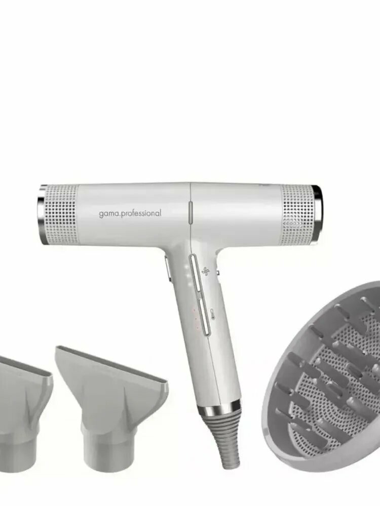 GA.MA Фен для волос IQ Perfetto PH6060 2000 Вт, скоростей 3, кол-во насадок 3, светло-серый