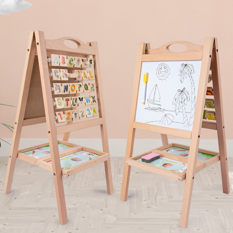 Детская магнитная двусторонняя доска для рисования, домашняя черная доска с подставкой, стираемая доска для письма, доска для рисования в детском саду