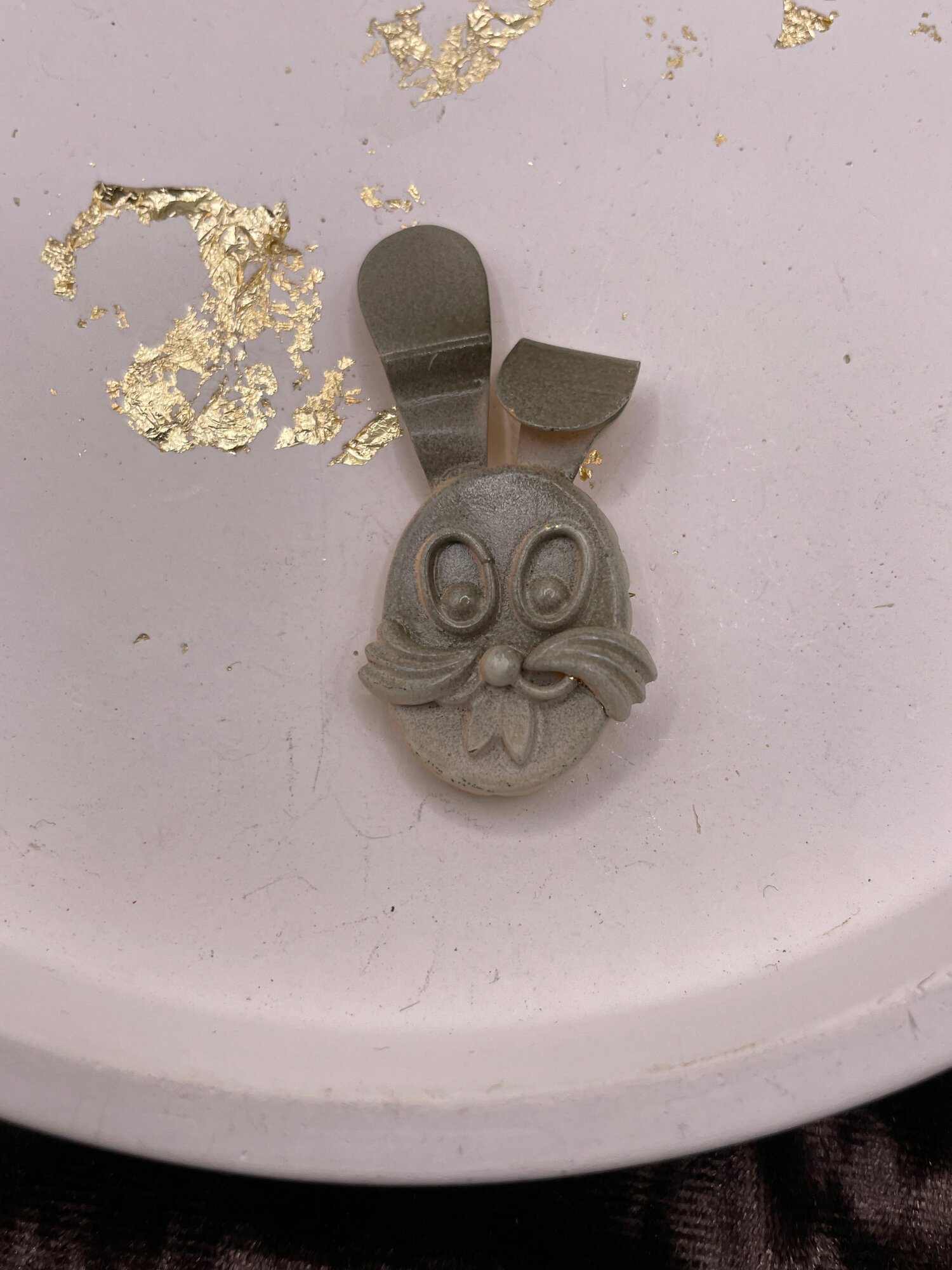Винтажная детская брошь, заяц