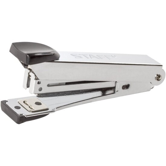 Степлер Staff №10 металлический "Manager", до 18 листов, с антистеплером, черный, 226844