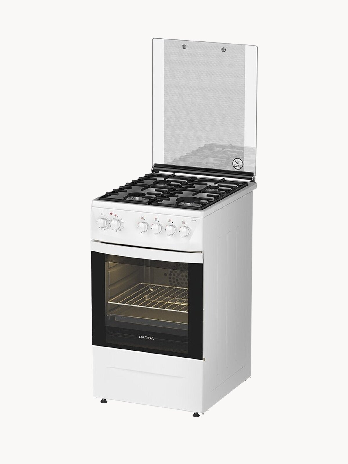 Комбинированная плита Darina 1D1 KM 241 311 W 50 см, 50 л, 4 конфорки, белый