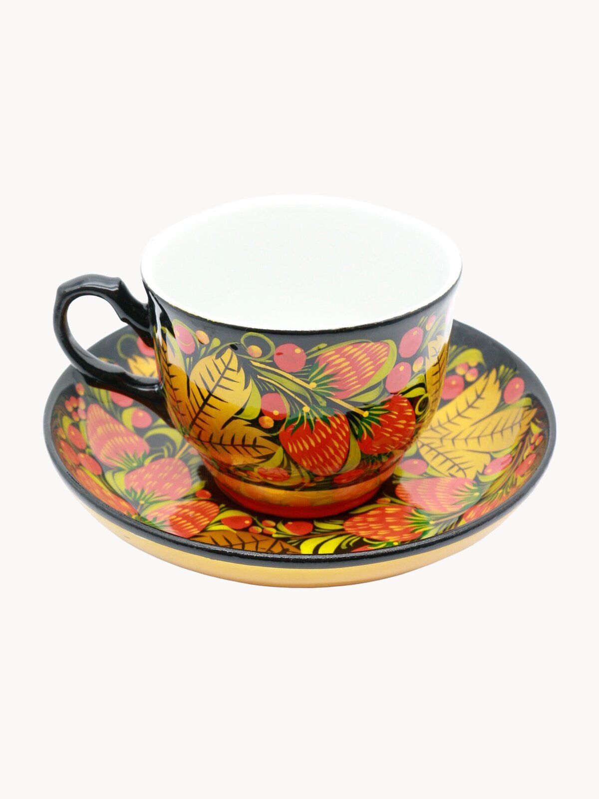 Хохлома Чайная пара, фарфор (28044)