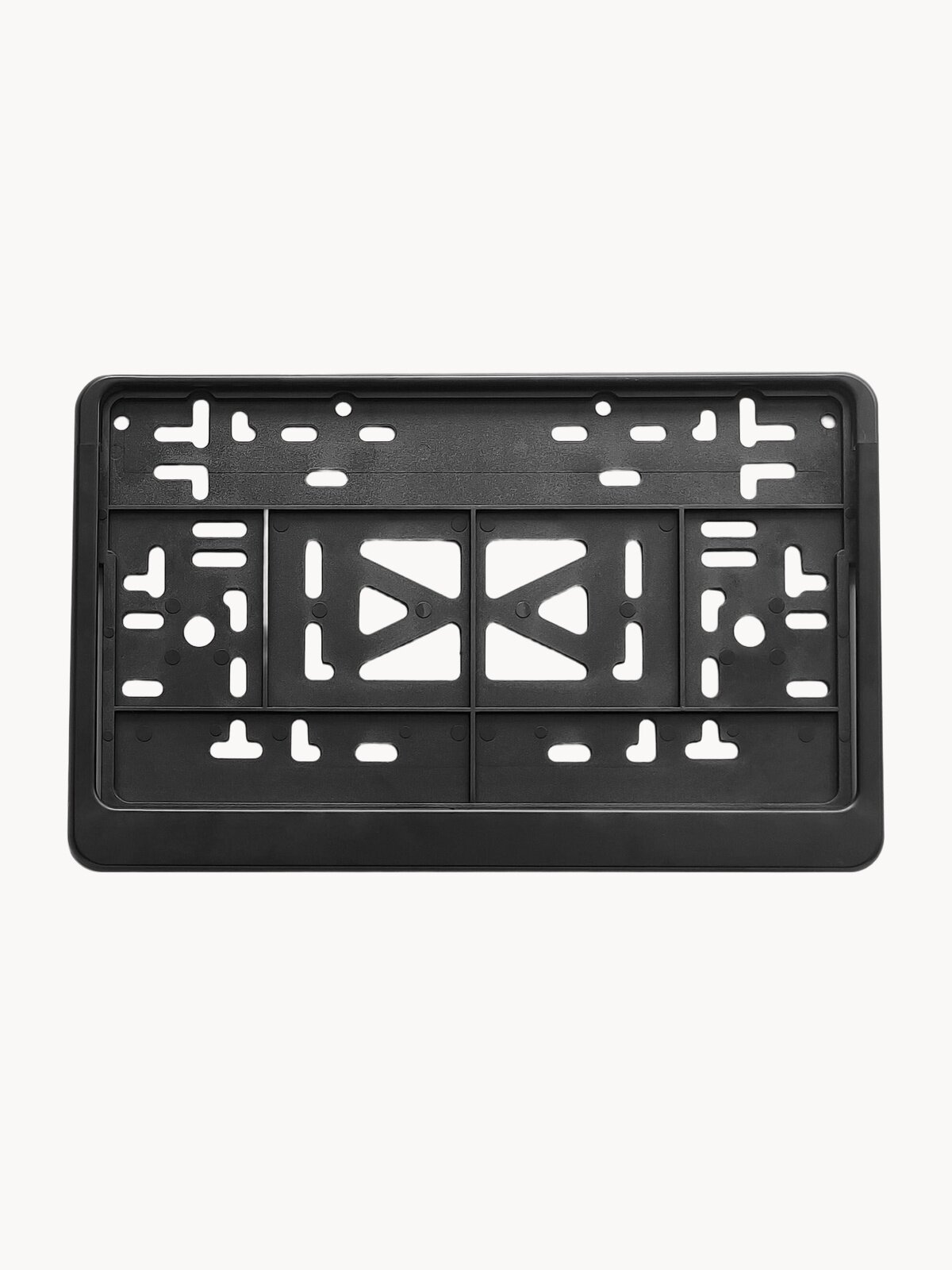 Рамка для номера автомобиля Defly, квадратная, крепление с защелкой, черный