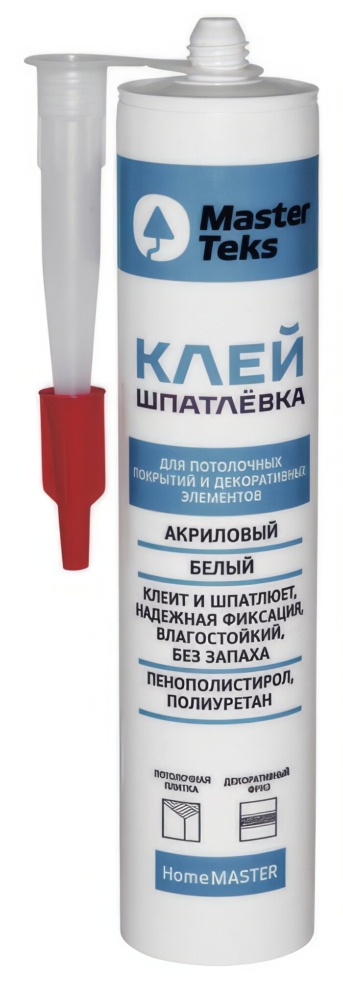 Клей-шпатлевка MASTERTEKS HM акриловый 400г белый картридж