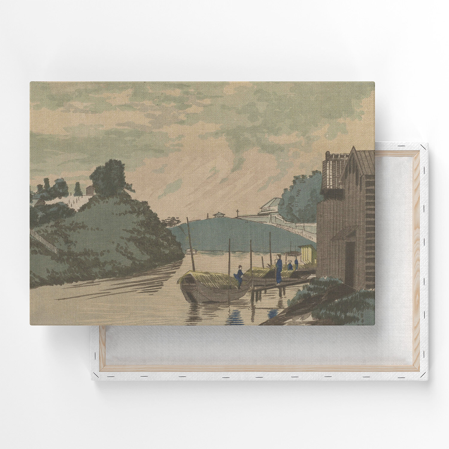 Картина на холсте, репродукция / Кобаяси Киётика - Evening View of Kanda River / Размер 40 x 53 см