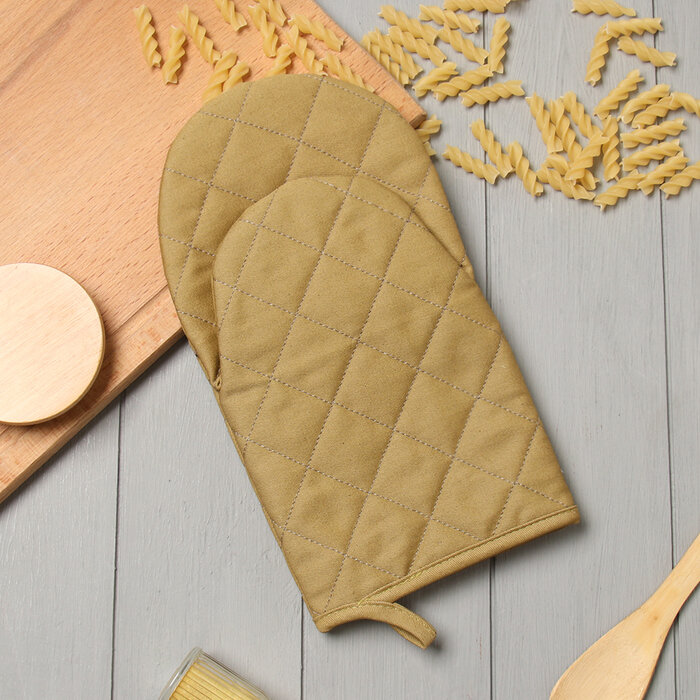 Варежка-прихватка Этель "Kitchen" цв. коричневый, 15х28см, саржа, 100% х/л, 10179655