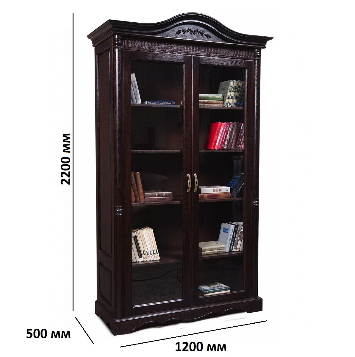 Шкаф-сервант распашной , Паола Premium 012 каштан 3, 2 дверки.