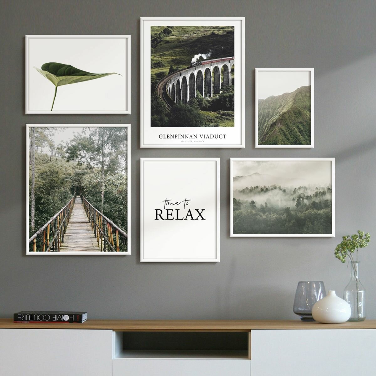 Набор постеров 6 шт "Аквидук в лесу" плакат для интерьера, картина на стену