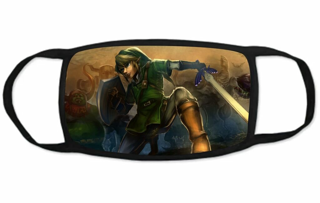 Маска защитная на лицо The Legend of Zelda, Легенда о Зельде №3, Взрослая - 20 на 12,5 см
