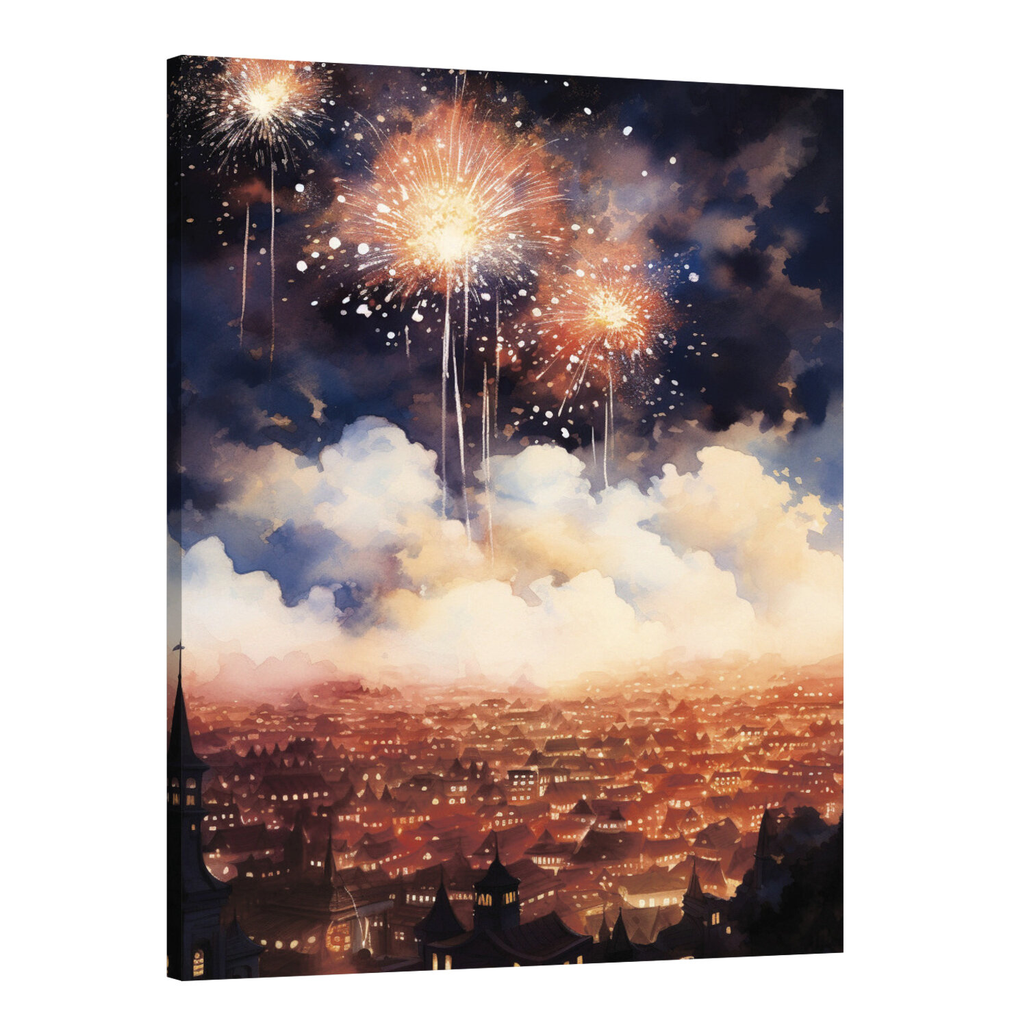 Интерьерная картина 50х70 "фейерверк"