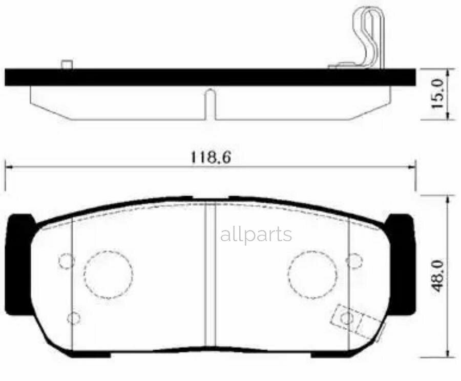 HSB HP1026 Колодки тормозные дисковые задн SSANGYONG: ACTYON 06-, KYRON 05-, RODUS 04- \ KIA: SORENTO (USA)