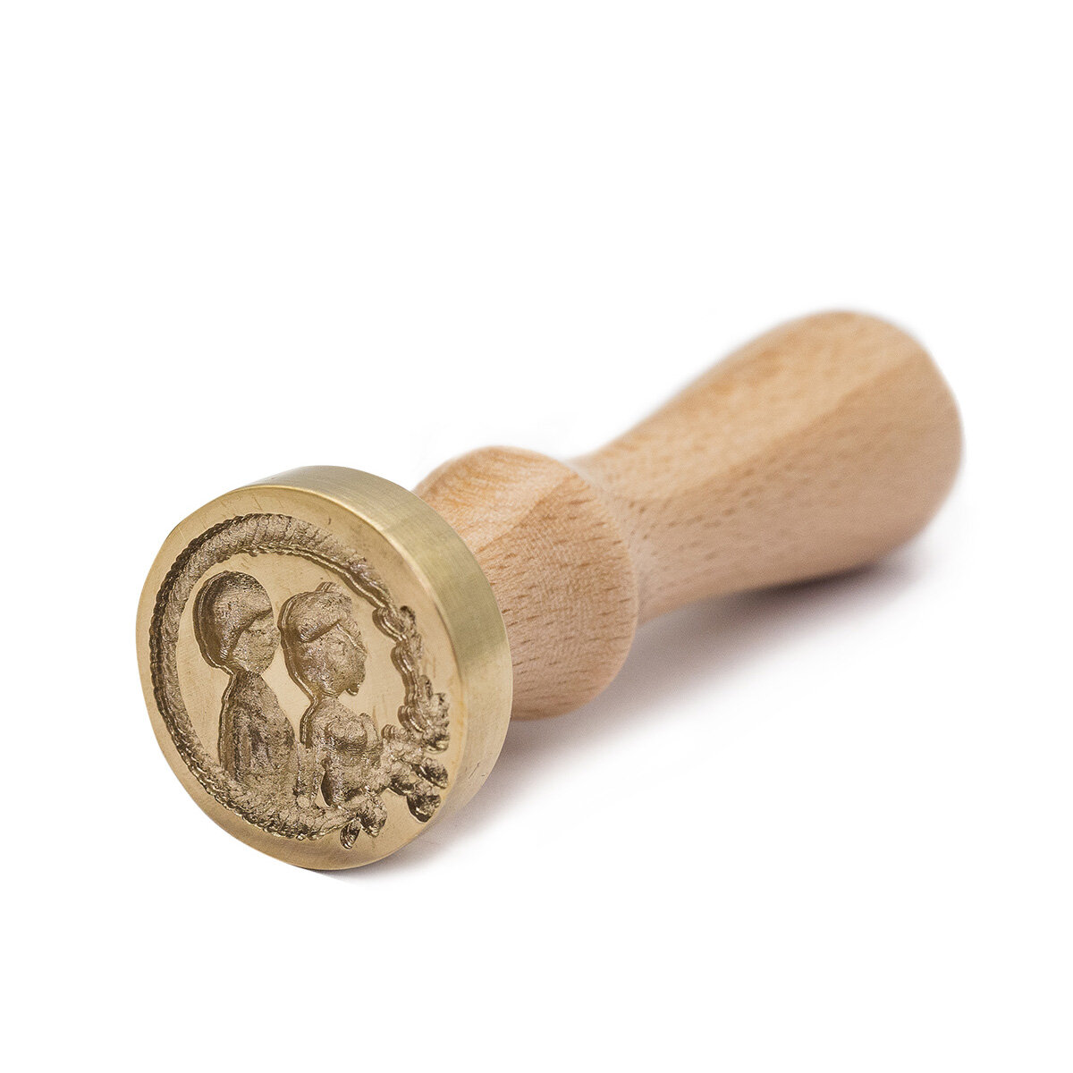 Печать для сургуча, штамп, 25 мм, HappyClay (латунь, дерево)