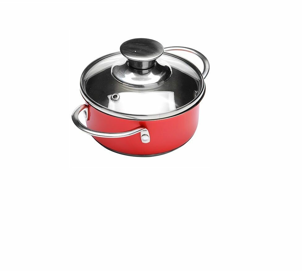 Кастрюля 0,8 мл с крышкой красный
