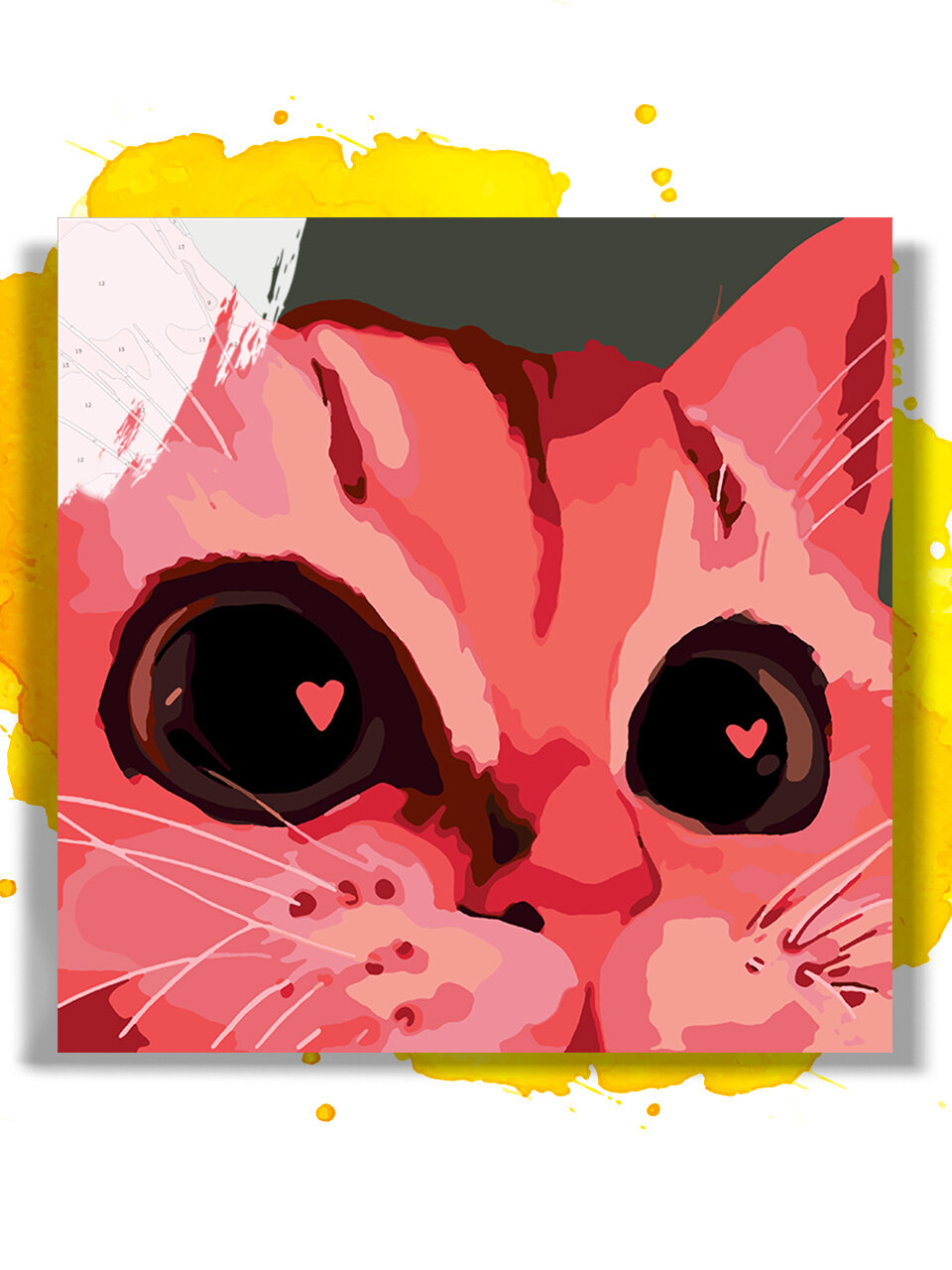 Картина по номерам на холсте Котик влюблен в тебя, 40 х 40 см