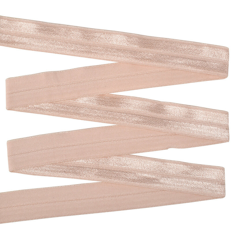 Резинка бельевая окантовочная (бейка эластичная) блестящая шир.15мм цв. S185 серебристый пион (10 метров)