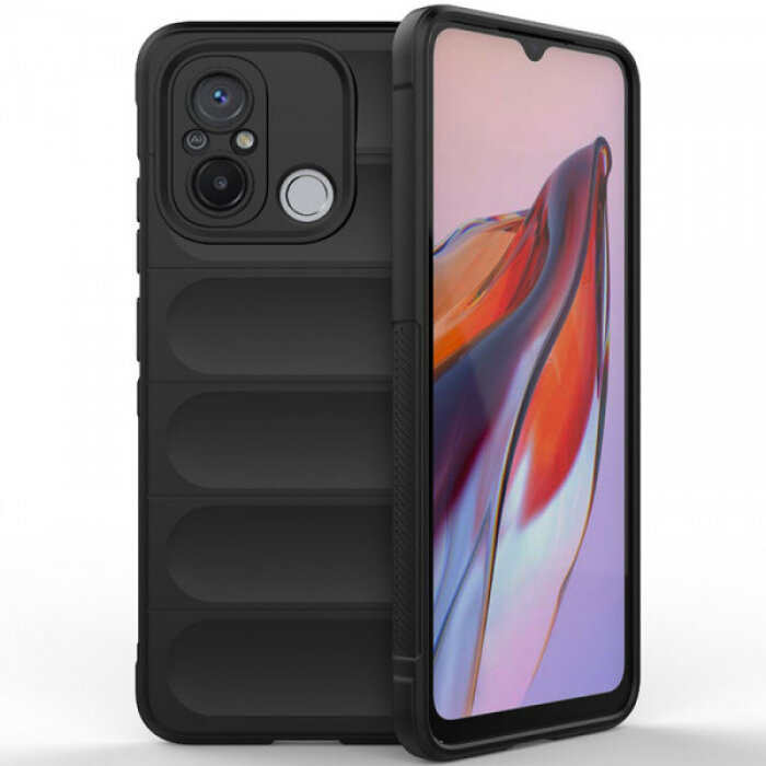 Flex Silicone Противоударный чехол для Xiaomi Redmi 12C / 11A / Poco C55 с защитой камеры и микрофиброй