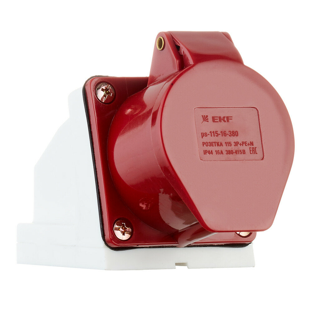 Розетка силовая угловая настенная EKF PROxima 3Р+РЕ+N 16 А 380 В IP44 EKF ps-115-16-380
