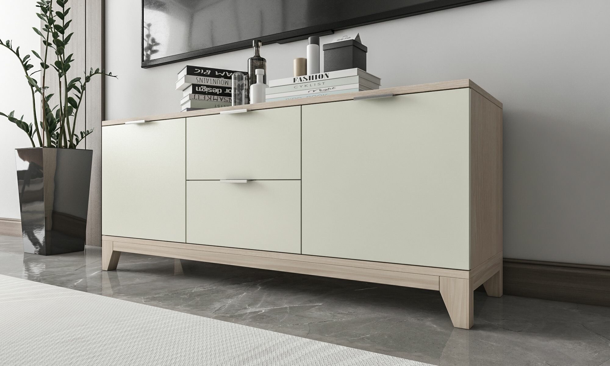 Комод с выдвижными ящиками Хельга 7 МДФ 120х50х40 Кремона шампань / Палома