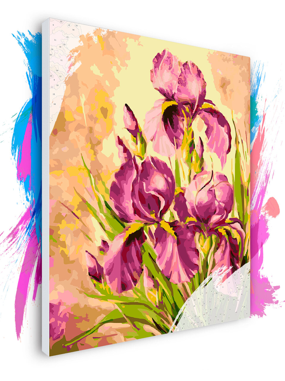 Картина по номерам на холсте Ирисы на рассвете, 40 х 50 см