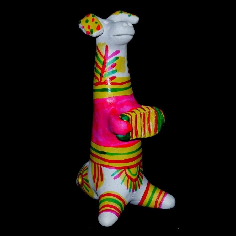 Собака, Свистулька 10-13 см, Филимоновская глиняная игрушка, ручная авторская работа