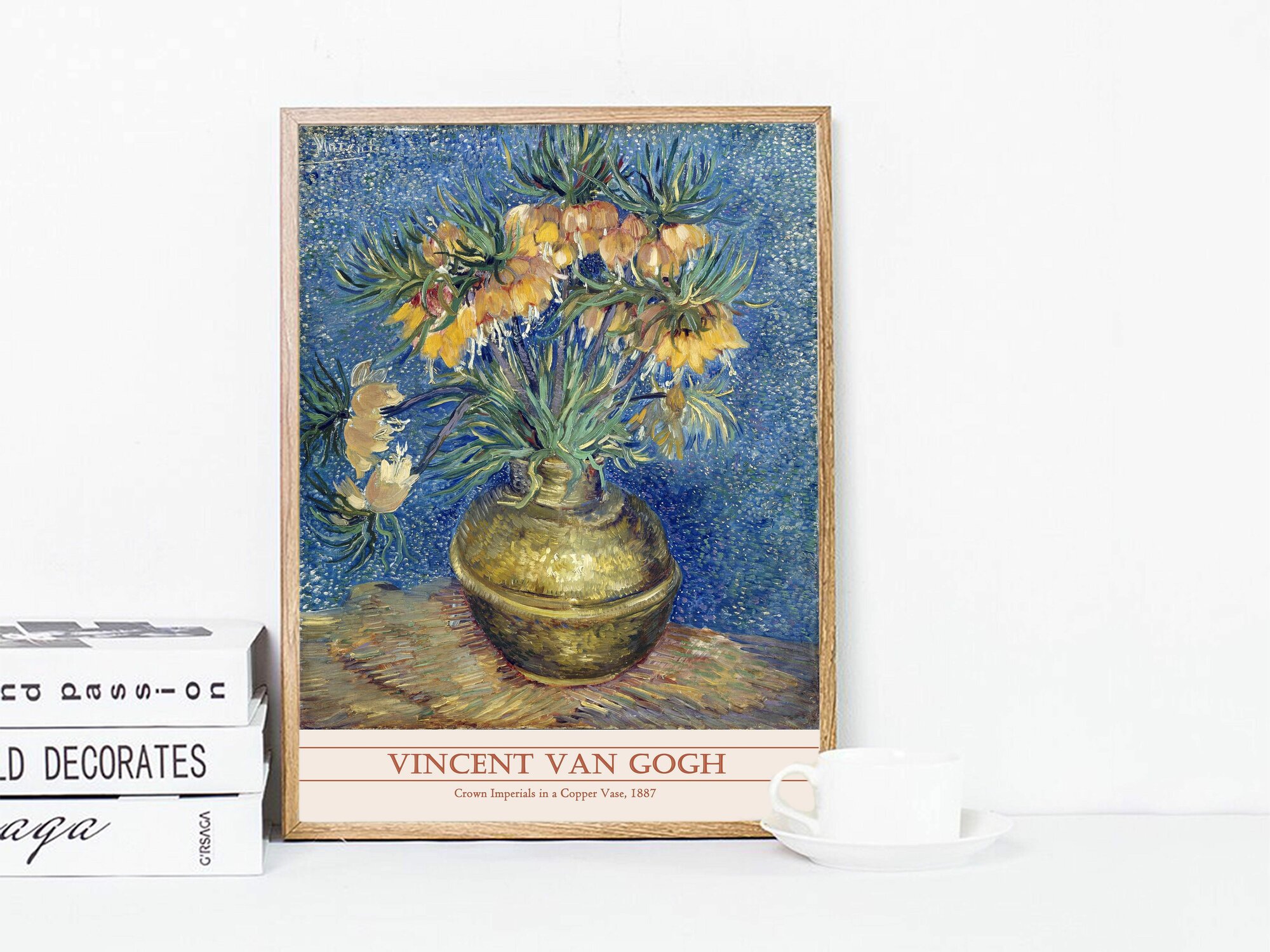 Интерьерный Постер "Ваза с цветами" Винсент Ван Гог, размер A2, без рамы. Репродукция картины в стиле импрессионизм "Натюрморт с цветами" Ван Гог в подарок.