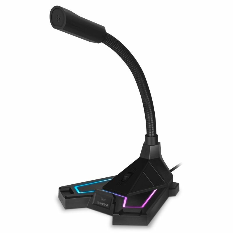Микрофон SVEN MK-600 (RGB, USB) черный (SV-020569)