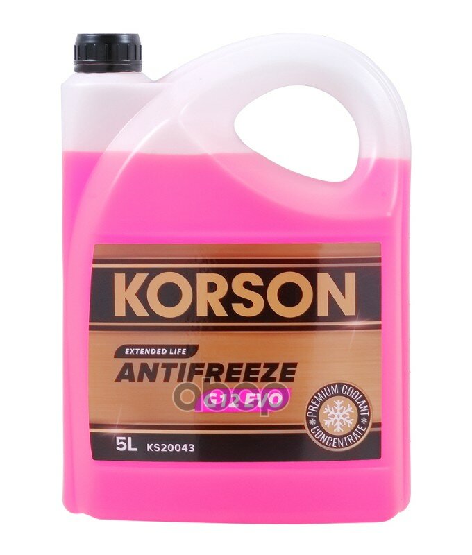 Антифриз, концентрат G12 EVO розовый 5л Korson арт. KS20043