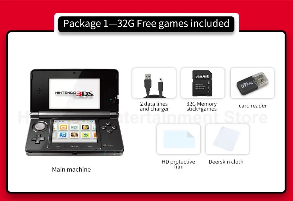 Nintendo 3DS, Package 1-32Gb, черный