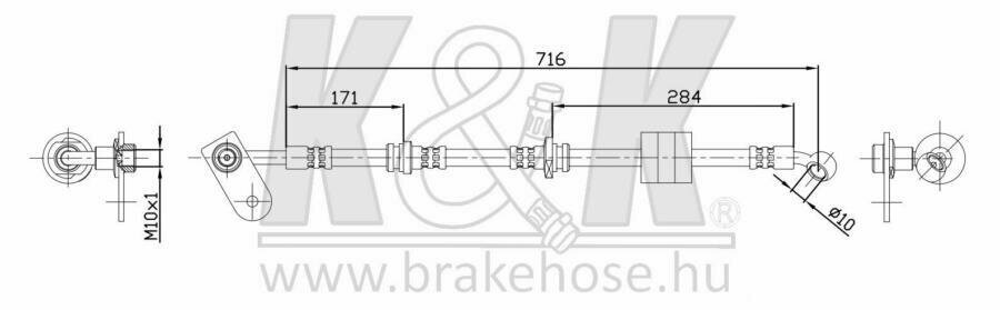 K&K FT0085 Шланг тормозной SUZUKI Grand Vitara (FT GT) 2.0 2.0 TD Intercooler 03.98-