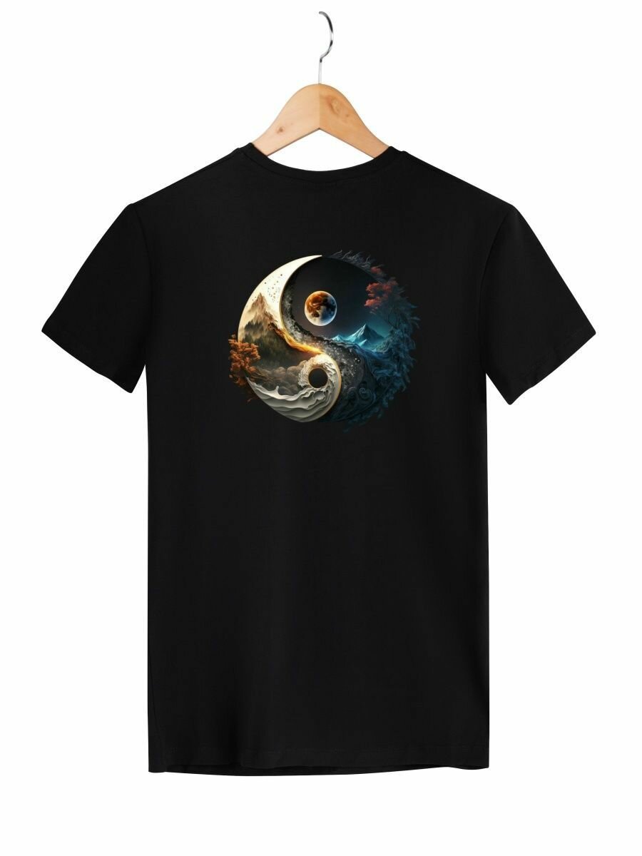 Футболка Инь И Ян Луна Горы