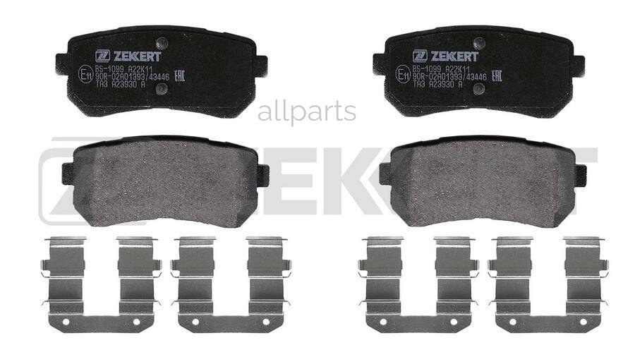 ZEKKERT BS-1099 Колодки торм. диск. задн. Kia Optima IV 15- Picanto II 11- Seltos 19- Soul II 14- Hyundai Creta