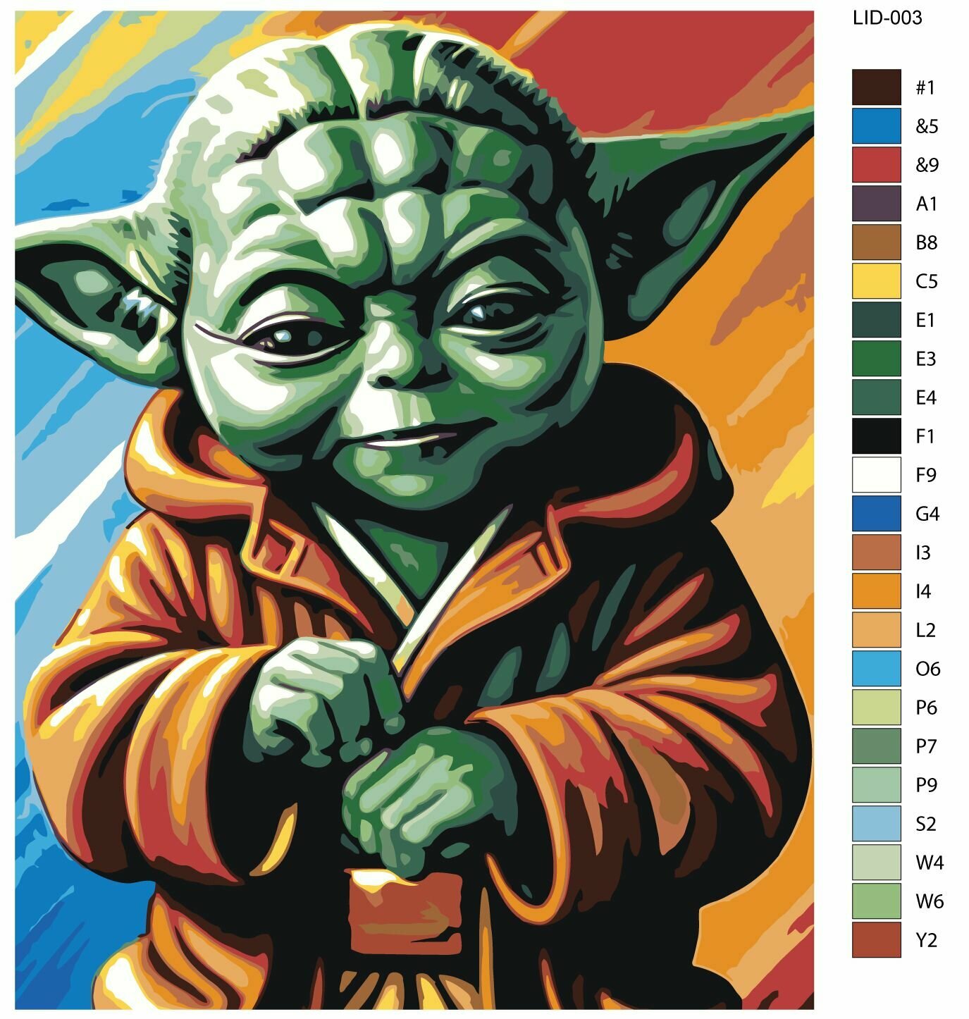 Картина по номерам,"Живопись по номерам", 60 x 75, LID-003, магистр йода,