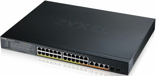 Гибридный Smart L2+ коммутатор Zyxel NebulaFlex XMG1930-30HP, rack 19", 24xRJ-45: 1/2.5G PoE+ (4 из них PoE++), 4xRJ-45: 1/2.5/5/10G PoE++, 2xSFP+, бюджет PoE 700 Вт, автономное/облачное управление