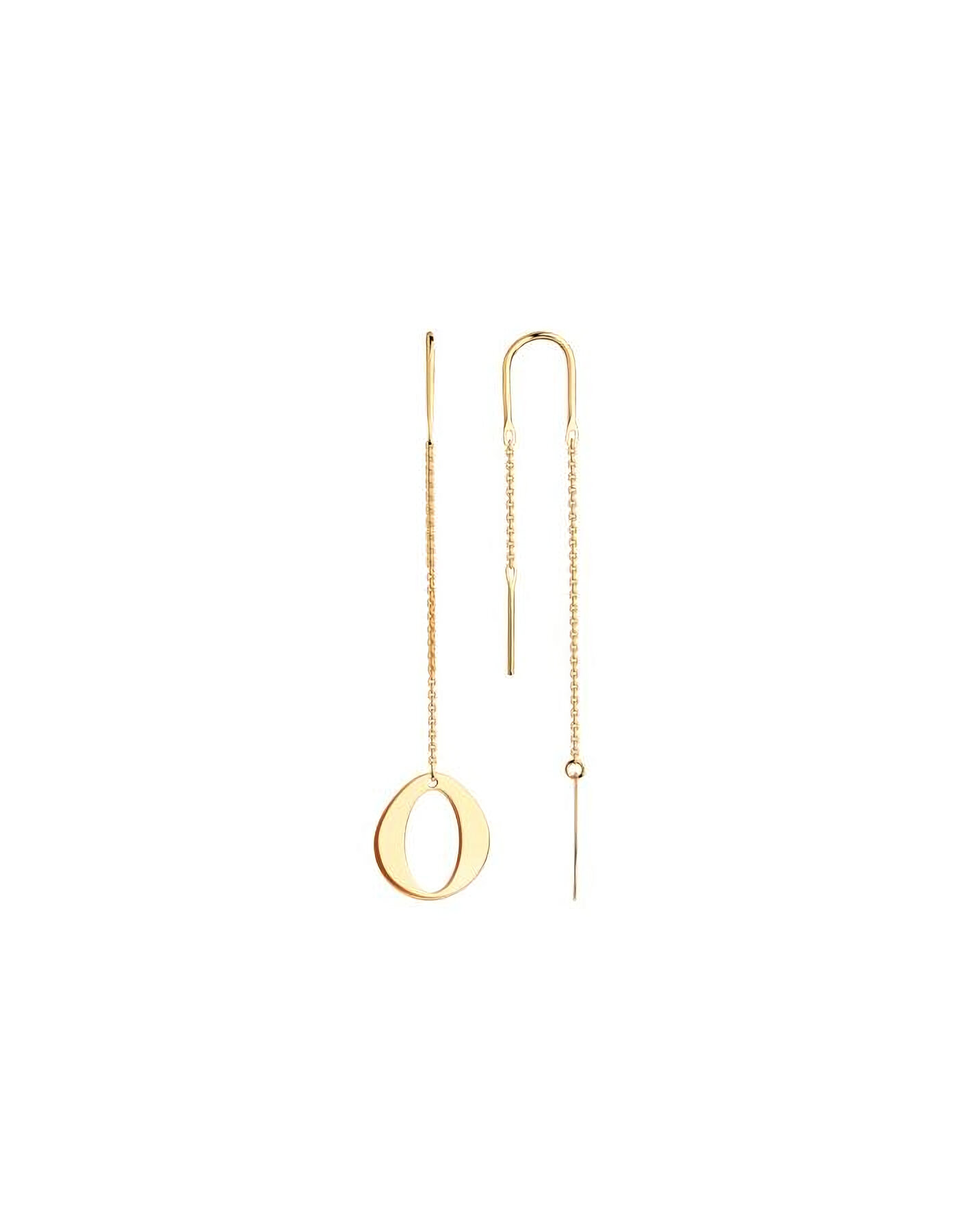 Серьги цепочки, серебро, 925 проба, золочение