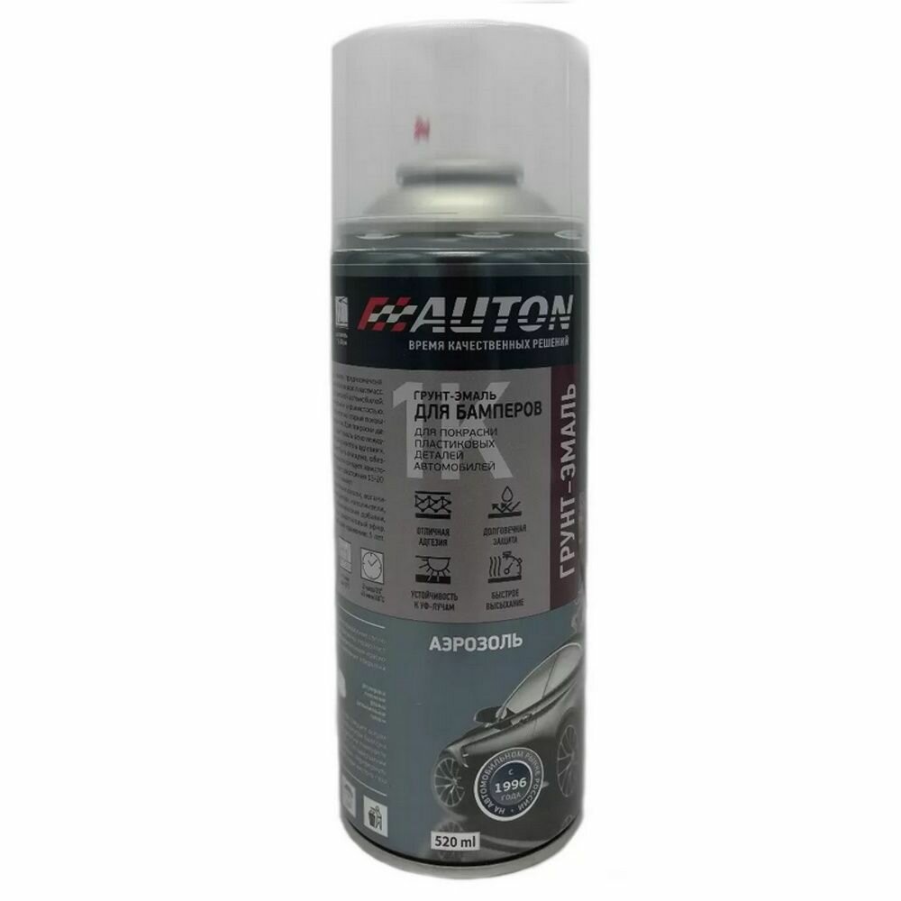 AUTON Грунт эмаль для бамперов черный, спрей 520 мл