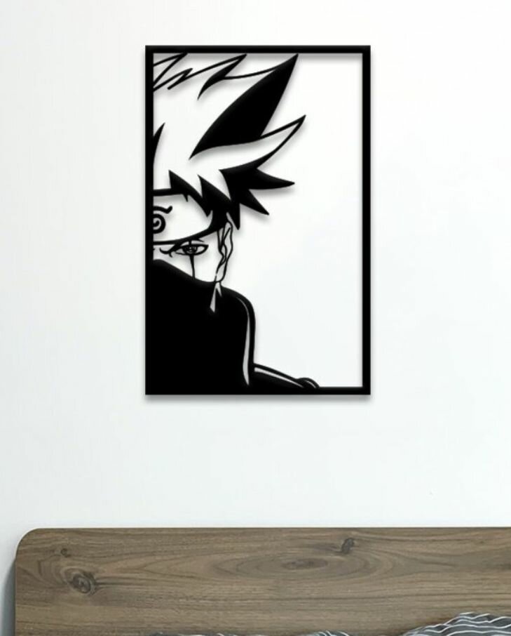 Панно 50 см Какаши Хатаке Kakashi Hatake из аниме и манга "Наруто", наклейка на стену, картина