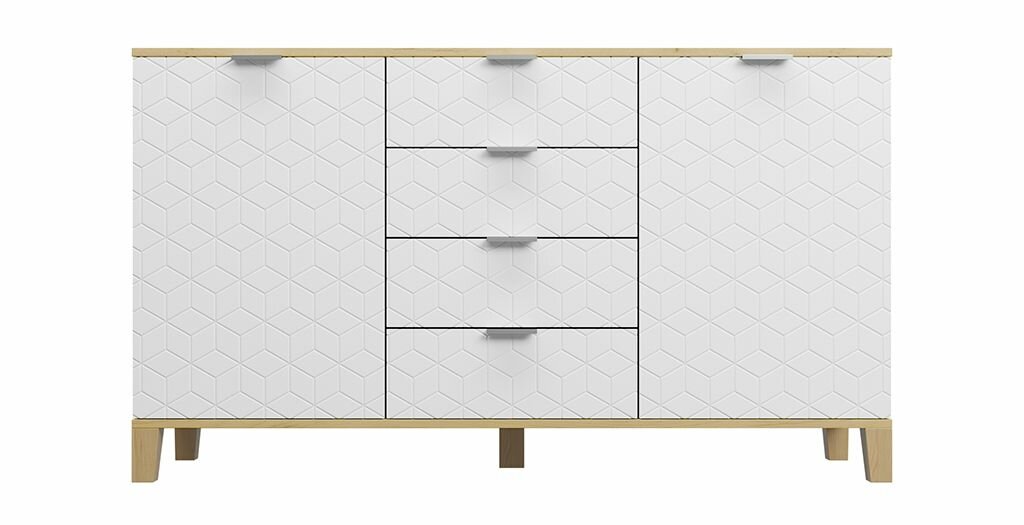 Комод для одежды Марвин-25, 140х40х80 см, с ящиками, на ножках. Гарантия 12 месяцев