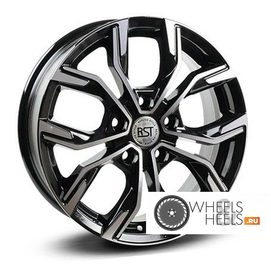 Диск автомобильный литой RST R106 16x6.5 5x114.3 et46 dia67.1 Черный с полированной лицевой поверхностью