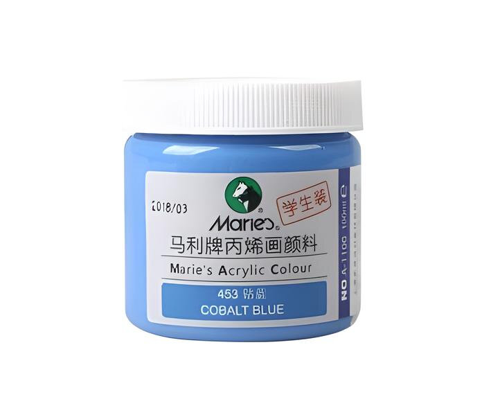 Краска акриловая 100 мл. Голубой кобальт DB-1062 в баночке №453 Maries