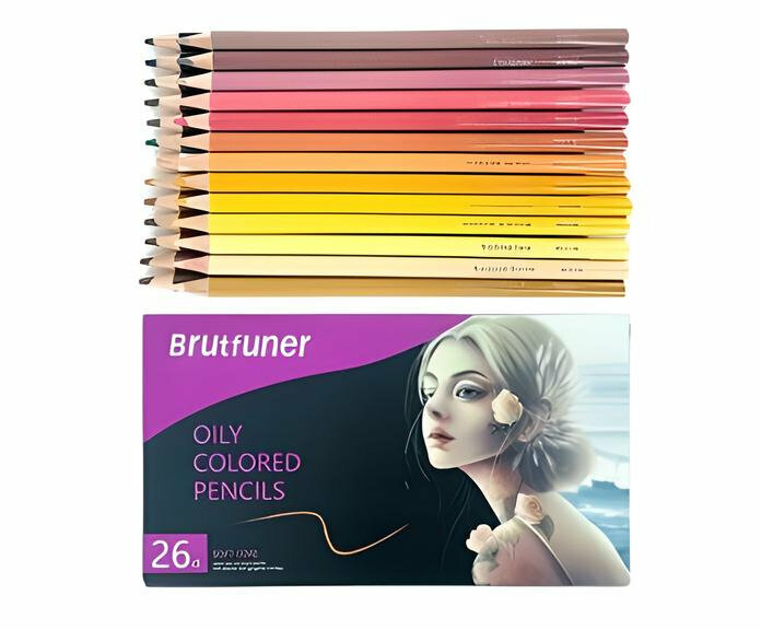 Карандаши 26 цв. Brutfuner 88026 "Цвет кожи" масляные деревянные, заточенные, в к/кор