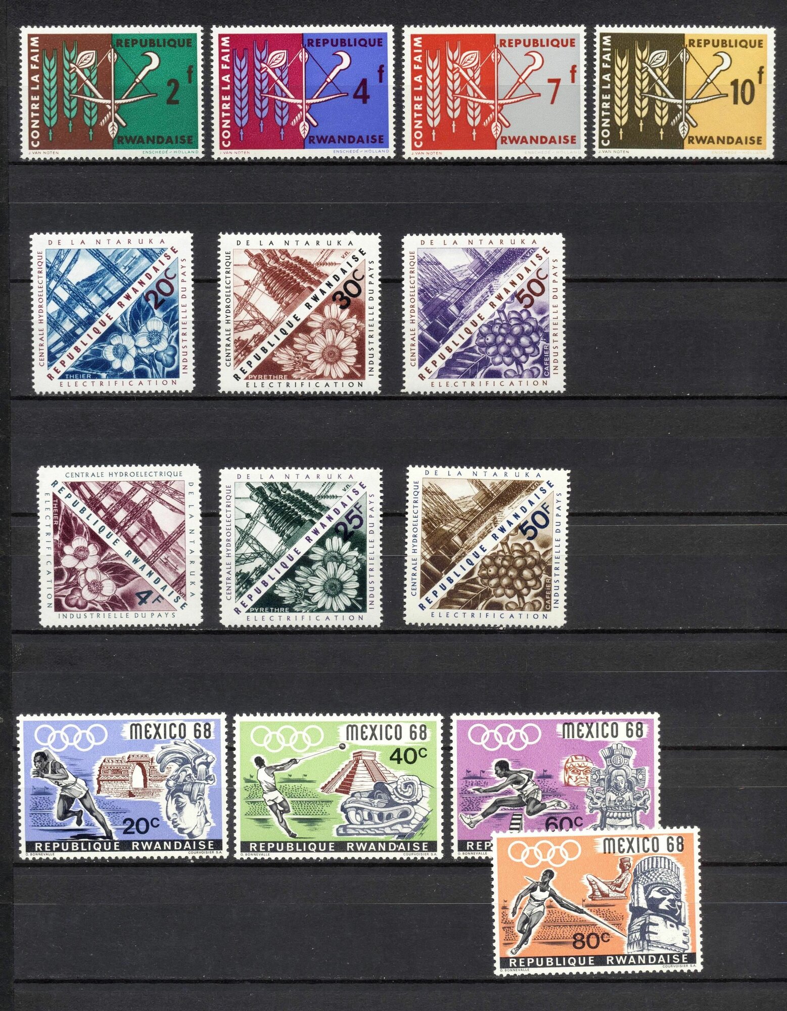 Руанда. Набор чистых марок 1963-85 г. г.