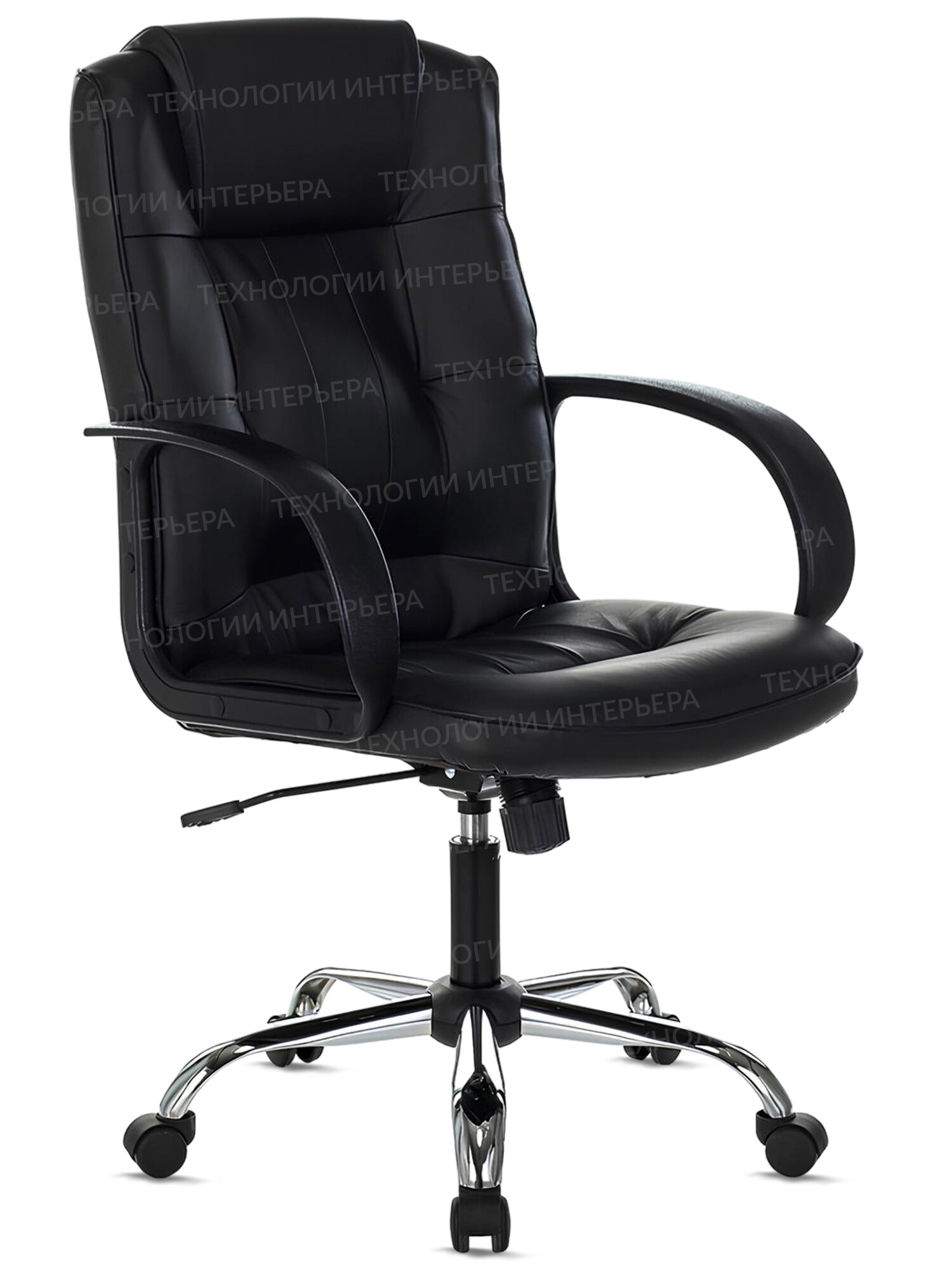 Кресло руководителя Бюрократ T-800N/BLACK черный кожа крестовина хром